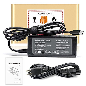 65W USB C Laptop Charger for Lenovo Thinkpad/Yoga/Chromebook Dell Latitude 5000 5420 e5430 7420 2in1 Chromebook 3100 HP Spectre x360, Envy, Chromebook, Elitebook x360, Elite x2 Google Charger Pixel