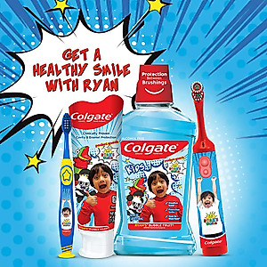 Colgate Kids Toothbrush with Extra Soft Bristles, Ryan's World - (For Ages 5+), (Pack of 4)