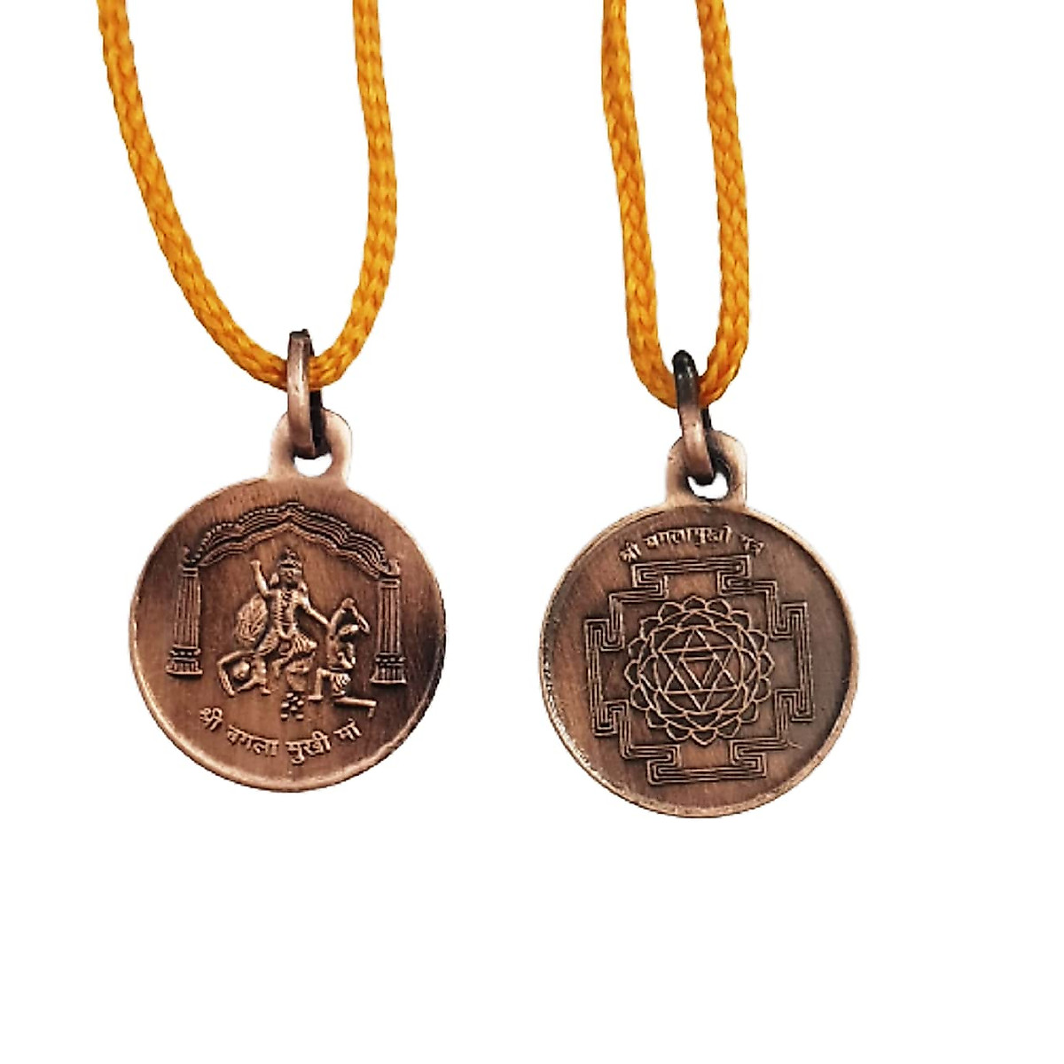 numeroastro Shri Baglamukhi Yantra Locket | Pendant In Pure Copper (Oxidized Finish) (6 Grams Approx) (1 Pc), Standard, No Gemstone