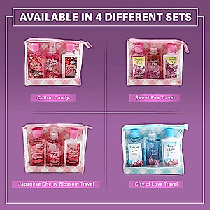 Vital Luxury Bath & Body Care Travel Set - Home Spa Set with Body Lotion, Shower Gel and Fragrance Mist (City of Love)