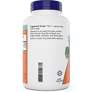 Now Foods Selenium 200mcg Capsules, 300 Count (Pack of 2) - L Selenomethionine Mineral Supplement for Women & Men - Veg Caps, Non-GMO, Vegan Friendly, Yeast-Free