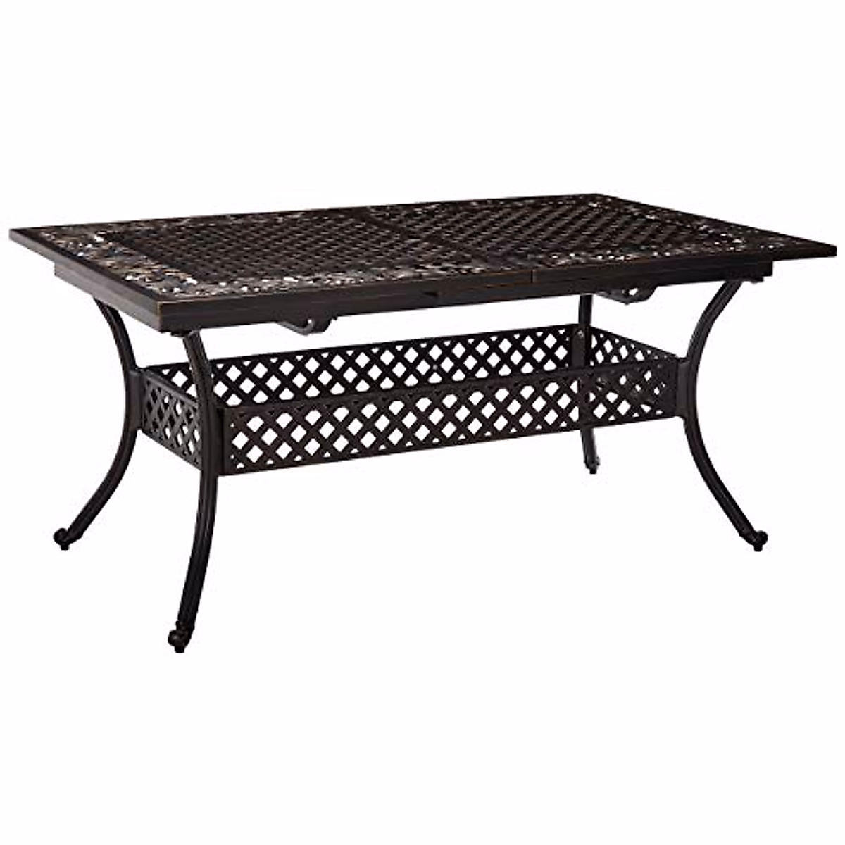 Christopher Knight Home Outdoor Expandable Patio Dining Table, 64"-81", Cast Aluminum, Shiny Copper