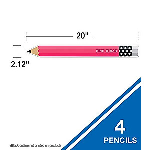 Schoolgirl Style Black, White and Stylish Supplies Bulletin Board Set?Notepad, Pencils, Pencil Pouches, Apple, Paper Clips, Scissors, Eraser, Glue Cutouts (23 pc)