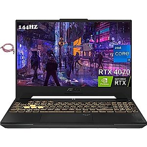 ASUS TUF F15 (2023) Gaming Laptop, 15.6" FHD 144Hz FHD IPS-Type Display, NVIDIA GeForce RTX 4070, Intel Core i7-12700H, 16GB DDR4, 1TB PCIe SSD,Wi-Fi 6, Windows 11 Home, Backlit Keyboard, Gray/OLY