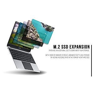 Fusion5 14.1" Full HD Windows 11 Laptop - 128GB Storage, 4GB RAM, T90B+ Pro Model Lapbook, Quad Core CPU, 5GHz WiFi (Dual-Band WiFi) 2X WiFi speeds, Supports M.2 SATA SSD