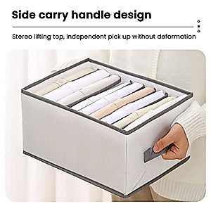 XJ-HOME 2pcs Wardrobe Clothes Storage Box 7 Compartments Washable Portable Wardrobe Storage Box, material upgrade is supported by PP board, not easy to deform, foldable for easy storage.