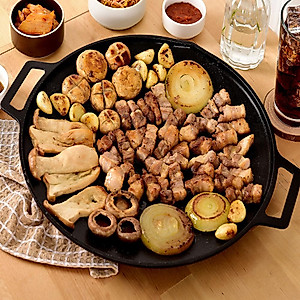 sisem korean IH griddle grill pan bbq with bag, nonstick coating, All stove(Gas, Electric & Induction),griddle(16in)