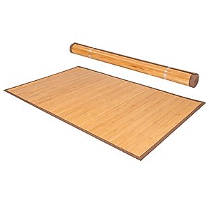Giantex 5’ x 8’ Bamboo Area Rugs - Floor Mat with Anti-Slip Backing, Durable Roll-up Floor Rug, 60” x 96” Indoor Mat Rug for Dining Room, Living Room, Bedroom, Entryway, Bamboo Carpet (Modern)