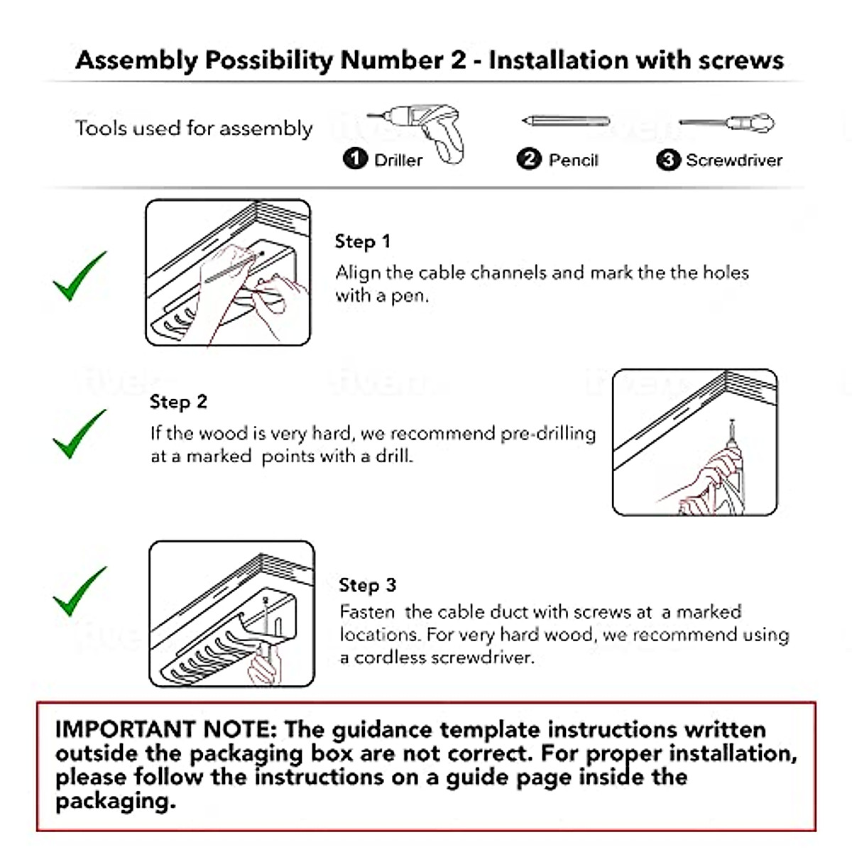 Under Desk Cable Management Tray Kit - 2 Pack No Drill Cable Management Under Desk Trays with Cable Ties and Double Sided Tapes - Super Easy to Setup Cord Organizer for Desk - 15.7" x 3.9" x 3.9"