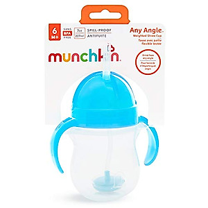 Munchkin® Any Angle™ Weighted Straw Trainer Cup with Click Lock™ Lid, 7 Ounce, Blue