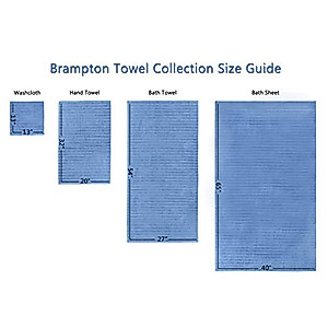 Classic Turkish Towels Luxury Ribbed 2 Piece Bath Towel Set - 100% Turkish Cotton Absorbent, Quick-Dry, Premium Towels for Bathroom, 27x54 inches (Royal Blue)