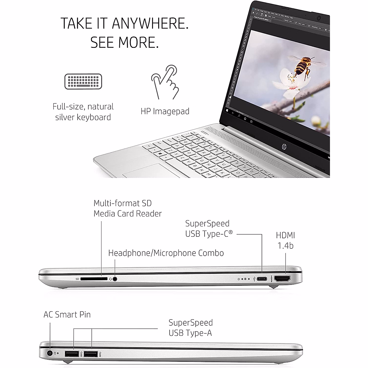 HP 2022 Newest 15.6" HD Light-Weight Laptop for Home use and Student, 4-Core Intel i3-1125G4(Up to 3.7GHz,Beat i7-8565U), 16GB RAM, 512GB SSD, HDMI, Webcam, WiFi, Fast Charge, Numpad,w/GM Accessories