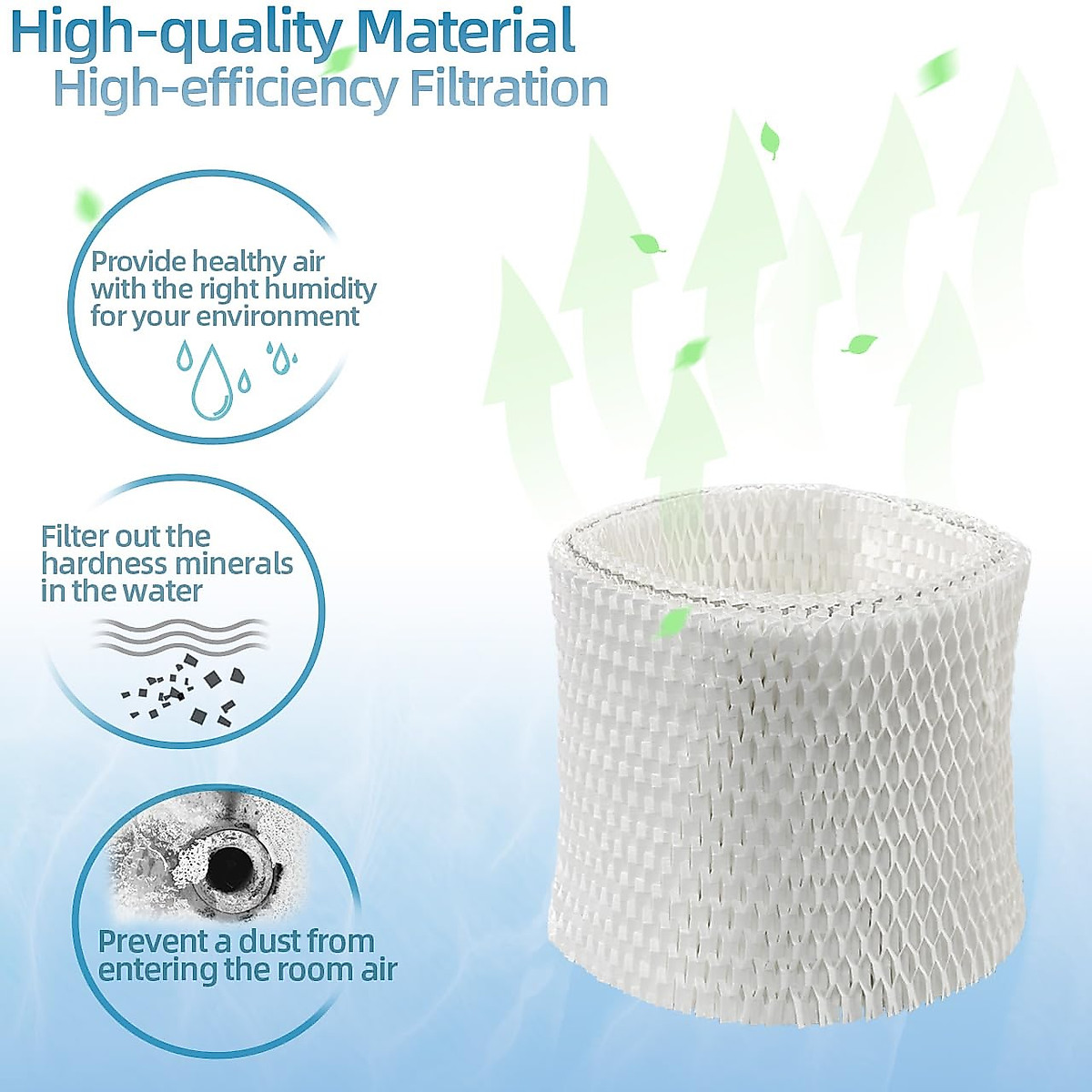WF2 Humidifier Filter for Kaz Vicks - V3100 V3500 V3700 V3800 V3900 3020 Series, Protec PWF2 VEV400 Cool Mist Vaporizer Humidifiers (Pack of 4) White