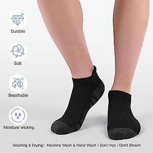 Felicigeely Ankle Athletic Running Socks Low Cut Sports Socks Breathable Cushioned Tab Socks for Men Women 6 Pairs