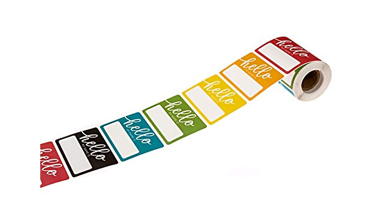 Bright Name Tags - 250 Colorful Stickers for Events & Classrooms