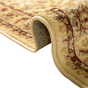 Rugs.com Aditi Collection Rug – 5' 3 Octagon Cream Low Rug Perfect for Living Rooms, Kitchens, Entryways