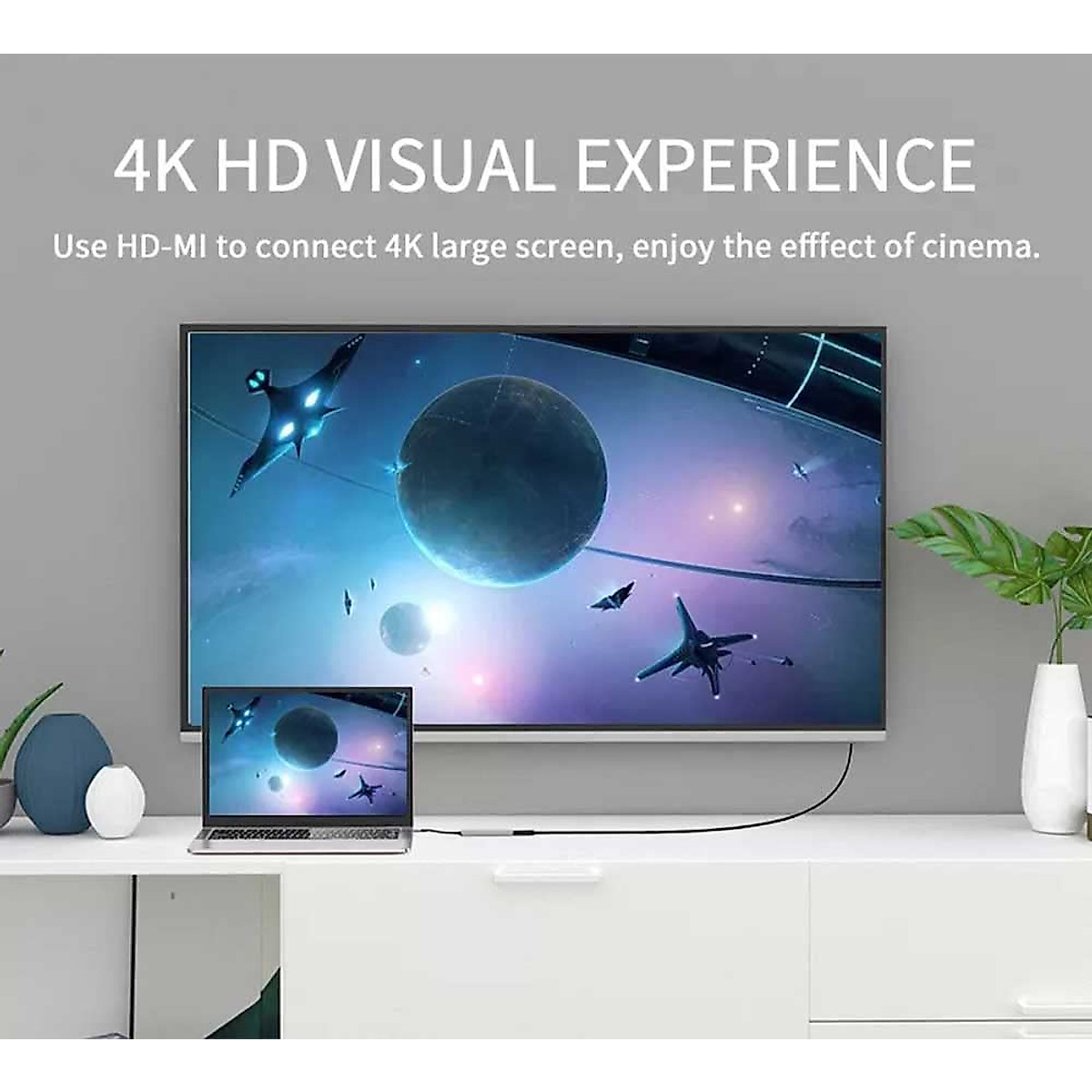 USB C to HDMI Multiport Adapter，USB-C Multi-Port Hub with 4K HDMI Output, 1 USB 3.0, 1 USB 2.0, Type C Power Delivery Port，Compatible with MacBook Ipad HP Dell XPS and More Type C Device