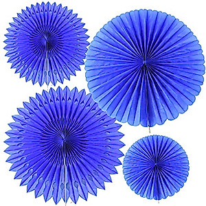 Navy Birthday Decorations for Boy 1st Birthday Party Decorations HAPPY BIRTHDAY Banner Tissue Pom Poms Blue Foil Curtains Paper Fans Blue Gold Paper Star Garland Latex Balloons Nautical Party Supplies