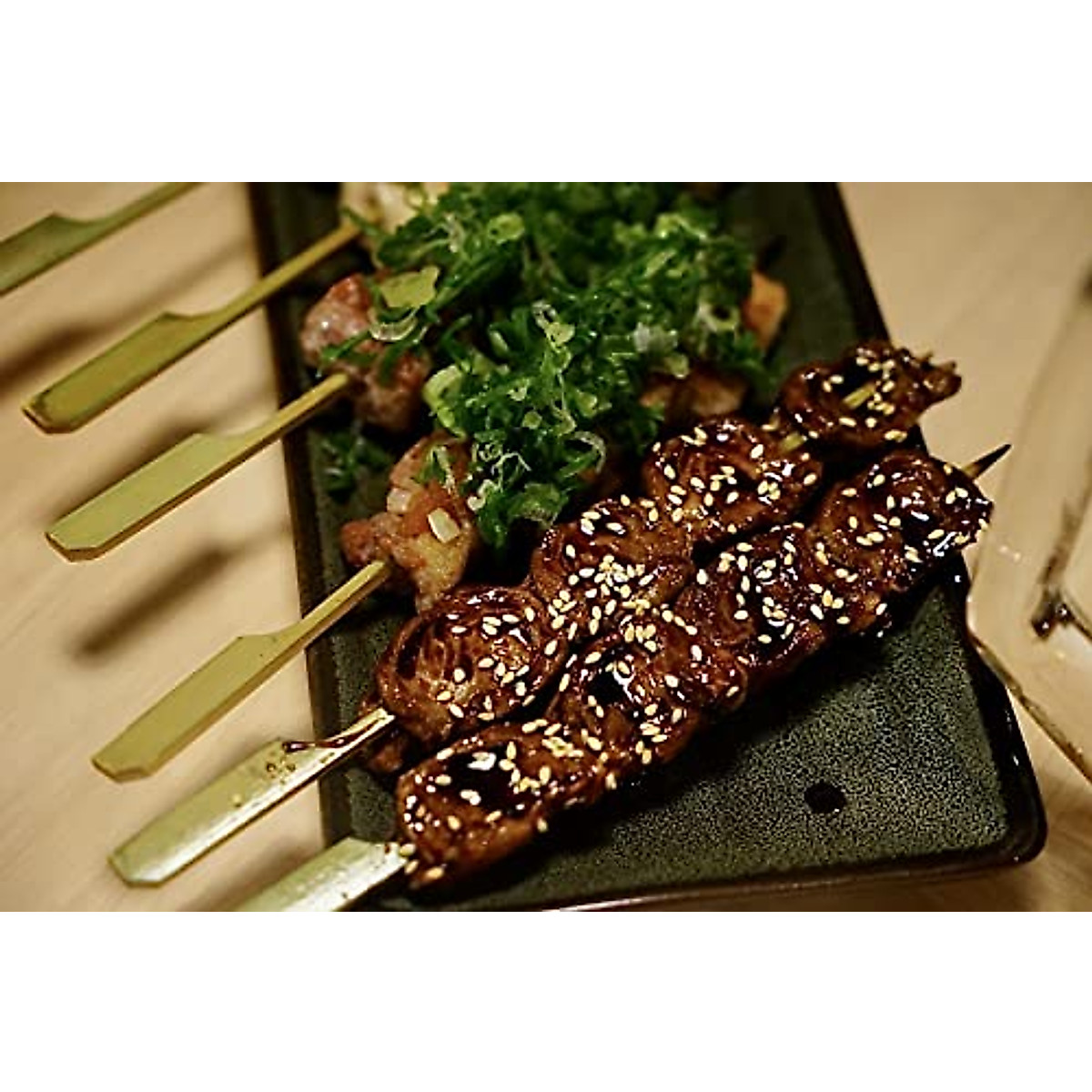 Gmark Bamboo Paddle Skewers 8" 100pc/Bag, Kabob Skewers, BBQ Skewers for Outdoor Grilling GM1076