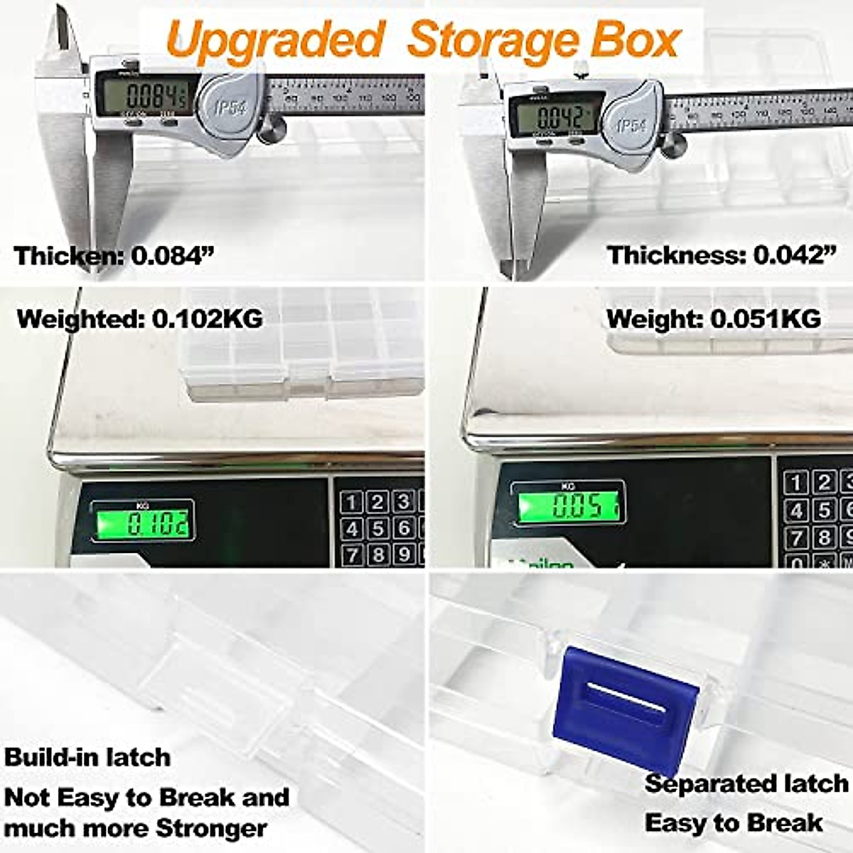 WELLOCKS Wood Screws 265 PCS 304 Stainless Steel M3/M4/M5 Self Tapping Screws Assortment Set, Flat Head Rust Proof Wood Screw Kit with Storage Box for Homemade, Repair, Woodwork Indoor Outdoor (D034)