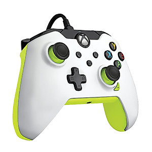PDP Wired Xbox Game Controller - Xbox Series X|S/Xbox One, Dual Vibration Gamepad, App Supported - Electric White/Yellow