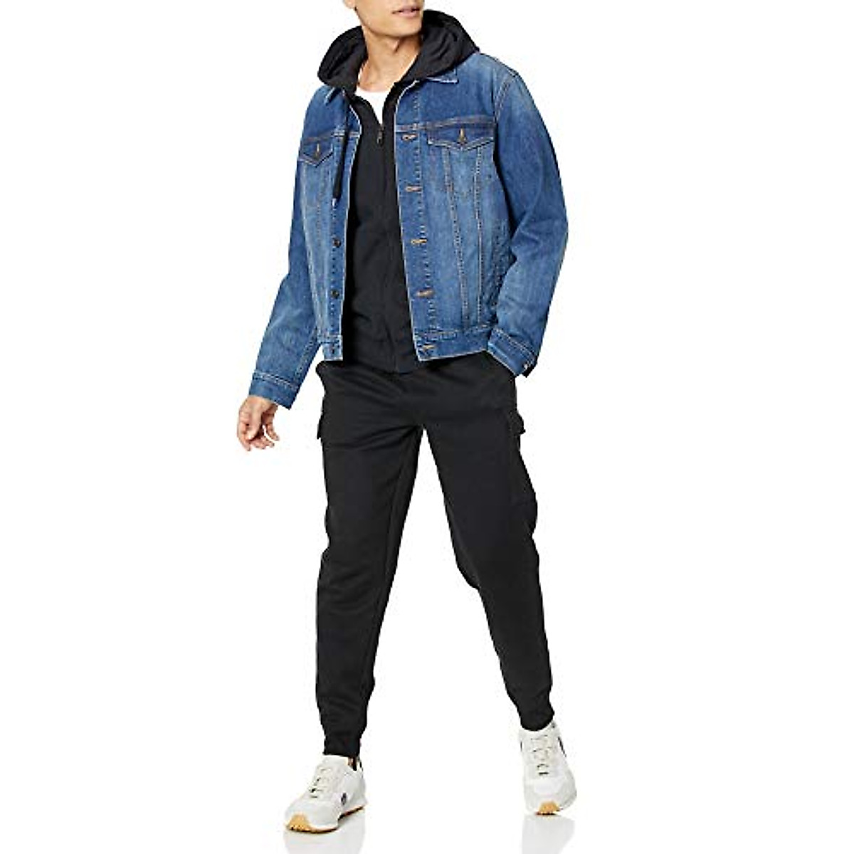 Amazon Essentials Cargo Sweatpants for Men - Fleece Jogger, Black, X-Large