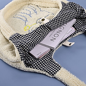 FVVMEED Plush Lamb Bag Tote Purse Lamb Like Fabric Shoulder Bag Simple Shoulder Women Casual Handbag