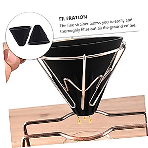 GLSTOY 2 Pcs Coffee Funnel Tea Strainer Espresso Coffee Maker Coffee Filter Holder Expresso Coffee Drip Cone Filter Coffee Dripper Filter Espresso Grounds Coffee Drippers Black