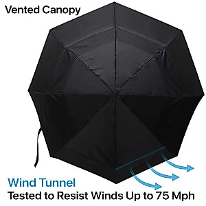Parquet Travel Umbrella - Compact Umbrella Auto Open and Close, Extra Large Canopy - 54 inches 2 Person Travel Umbrella