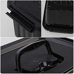 Qqbine 6 Quart Black Plastic Storage Latching Box Bin with Handles, 6 Packs