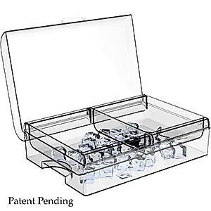 ImpiriLux Ice Chilled Two Section Party Platter- 2 Large Removable Serving Trays and Hinged Lid | Ideal for Pasta Salds, Appetizers, Seafood, Fruits, Meats, Desserts and More | 3 Tongs Included