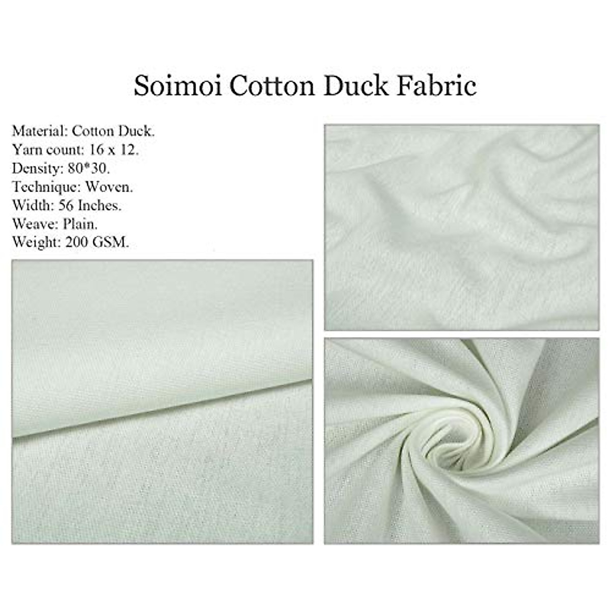 Soimoi Cotton Canvas Grey Fabric - by The Yard - 56 Inch Wide - Blue Flower Floral Material - Tranquil and Botanical Designs for Stylish Apparel Printed Fabric