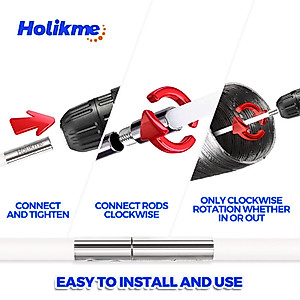 Holikme 21 Feet Dryer Vent Cleaning Brush, Extends Up to 20 Feet, Synthetic Brush Head, Use with or Without a Power Drill,Lint Remover