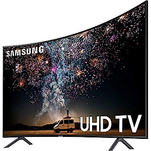 SAMSUNG UN65RU7300 65" RU7300 HDR 4K UHD Smart Curved LED TV with Home Theater Surround Sound 31" Soundbar Bundle Includes Screen Cleaner + 6-Outlet Surge Adapter + 2X HDMI Cable Black