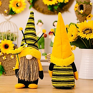 ROGENA Bee Decor Sunflower Decor Spring Decorations for Home Sunflower Decorations Spring Gnomes Bumble Bee Decor