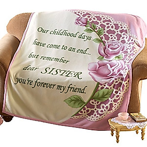 Collections Etc Special Sister Rose Fleece Throw Blanket Standard