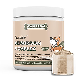 Grass-Fed Colostrum Powder Plus Mushroom Complex Powder - for Dog’s Immune Health, Skin and Allergy Relief and Vitality – Colostrum 90 Scoops - Mushroom Complex 90 Scoops