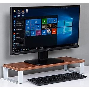 INVISIBLE BED Sturdy Engineered Wood Heavy-Duty Monitor Riser Stand On Desk/Table (23.42 X 8.26 X 4.64 in) X-Small Canadian Walnut