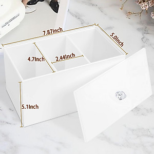 DELIPPLY Tampon Box for Bathroom, Tampons and Pads Storage Holder, Women Period Organizer Container, White