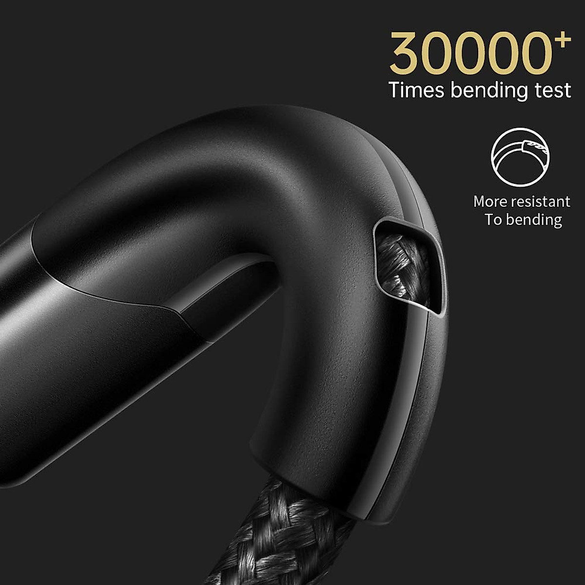 Anti Bending Cable, Mcdodo 2 LED Switching Cord Nylon Braided Sync Charge USB Data 6FT/1.8M Cable Compatible New Phone List Below (6FT/1.8M, Black)