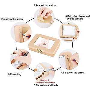 Baby Tooth Keepsake Box,Tooth Fairy Box,Wooden Tooth Box ,Baby Keepsake Storage Box,Tooth Saver,Tooth Holder for Kids Teeth,Tooth Boxes for Lost Teeth for Kids,Newborn Baby Birthday and Shower Gift