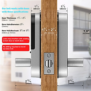 Sifely Keyless Entry Door Lock, Keypad Door Lock, Keyless Door Lock, Fingerprint Door Lock, Biometric Door Lock, Keypad Entry Door Lock, Passcode Code Door Lock, Digital Smart Door Lock (Smart Lock)