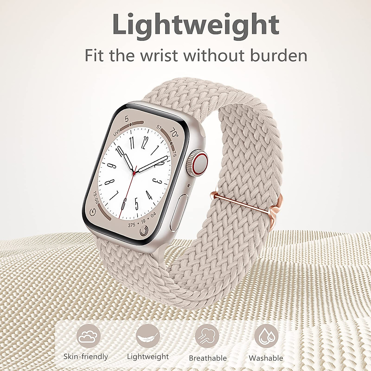 DaQin 4 Pack Braided Solo Loop Compatible with Apple Watch Band 38mm 40mm 41mm Women Men, Adjustable Stretchy Band Elastic Nylon Sport Wristbands for iWatch Series 9 8 7 6 5 4 3 2 1 SE Ultra/Ultra 2