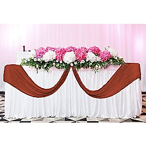 24 Pack Cheesecloth Table Runner 20 x 120 inch Cheese Cloth Table Runner Bulk,Romantic Boho Sheer Gauze Fabric Table Runners for Wedding Reception,Party,Bridal Shower Table Decor(Terracotta)