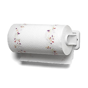 Spectrum White Plastic Wall Mount Folding Paper Towel Holder,1 count