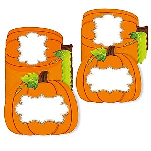 60 Table Seating Cards - Pumpkin Plate Seating Cards Table Setting Name Cards Fall Pumpkin Buffet Cards are great for family dinners, autograph cards, bulletin board decorating