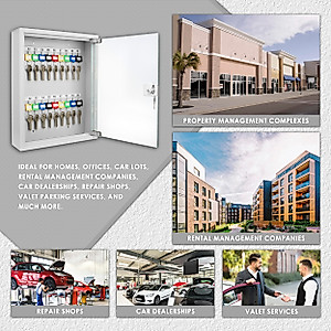 Barska CB12952 Key Lock 20 Position Key Cabinet with Glass Door Grey