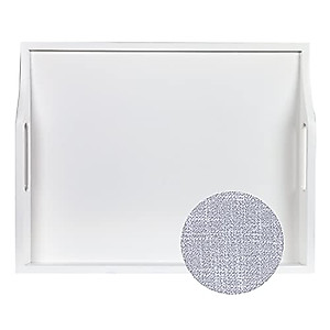 Rossie Home Wood Bed Tray Lap Desk with Detachable Cushion, Serving Tray - Soft White - Fits up to 15.6 Inch Laptops - Style No. 76101