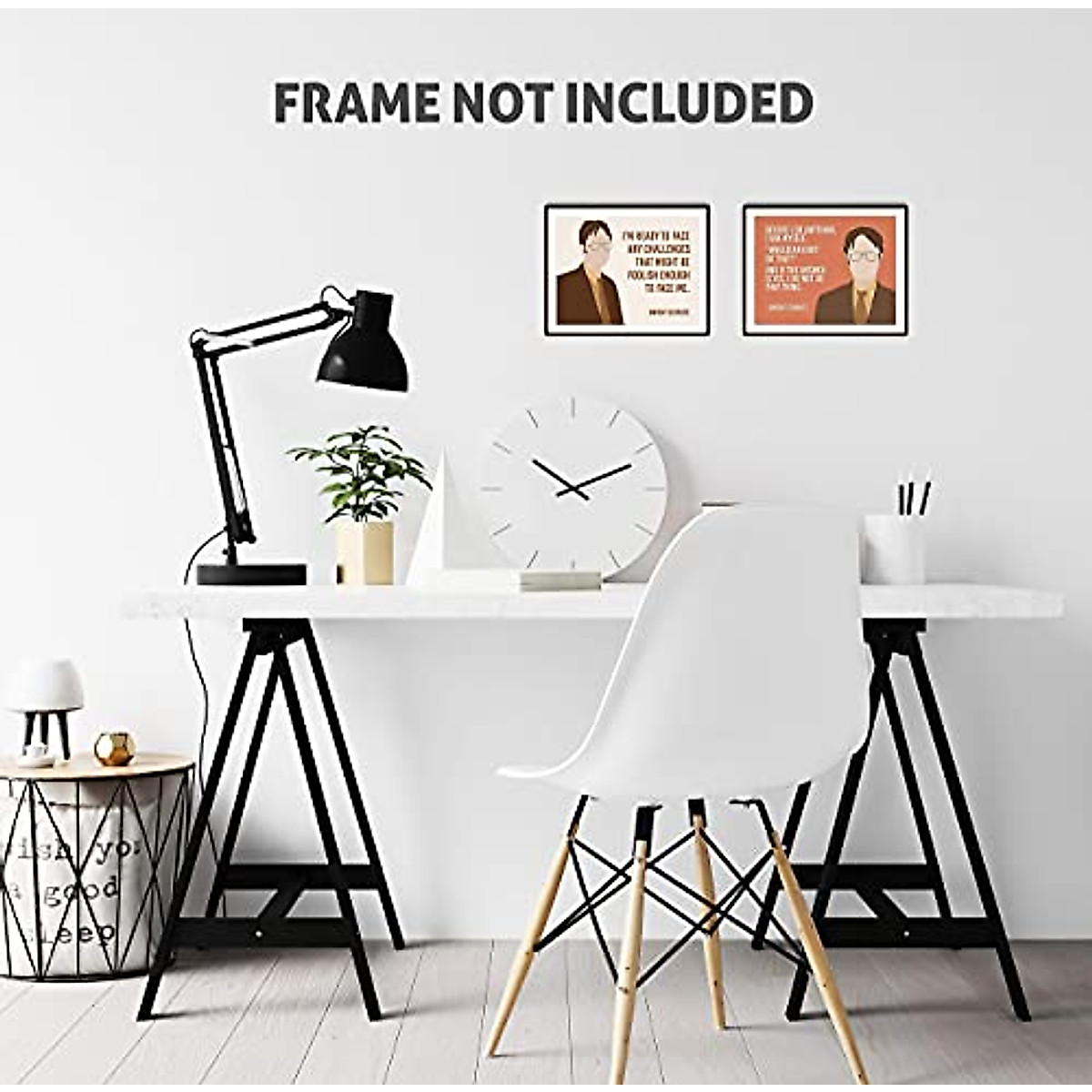 Dwight Schrute Quotes Set of 2 Wall Art Prints - Challenges/Idiot Quotes Artwork Posters - Funny Gift for Office Fans - 8x10 - Unframed