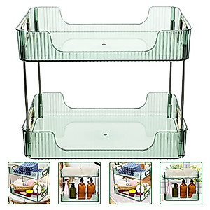 Cabilock Bathroom Organizer Countertop Vanity Organizer 2-Tier Bathroom Dresser Countertop Organizer 2-Tier Cosmetic Shelf Toiletry Organizer Green Bathroom Organizer Countertop Vanity Organizer